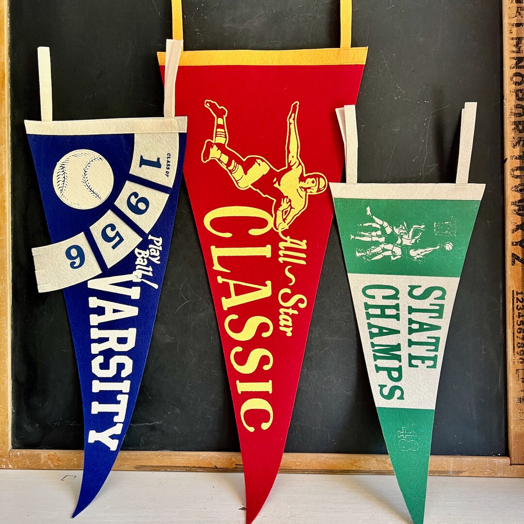 Vintage High School Sports Pennants, Set of 3 - Etsy