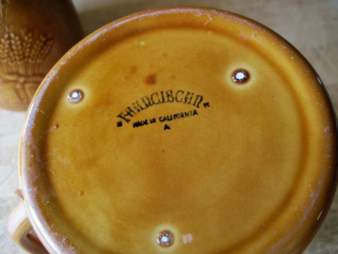 Vintage Franciscan, Wheat Pattern Pottery, Creamer Pitcher, Cups ...