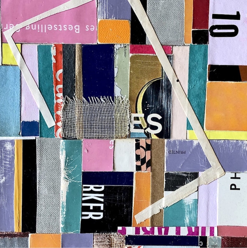 Abstract Paper Collage, Art Collage, Vintage Book Collage, Found Papers ...