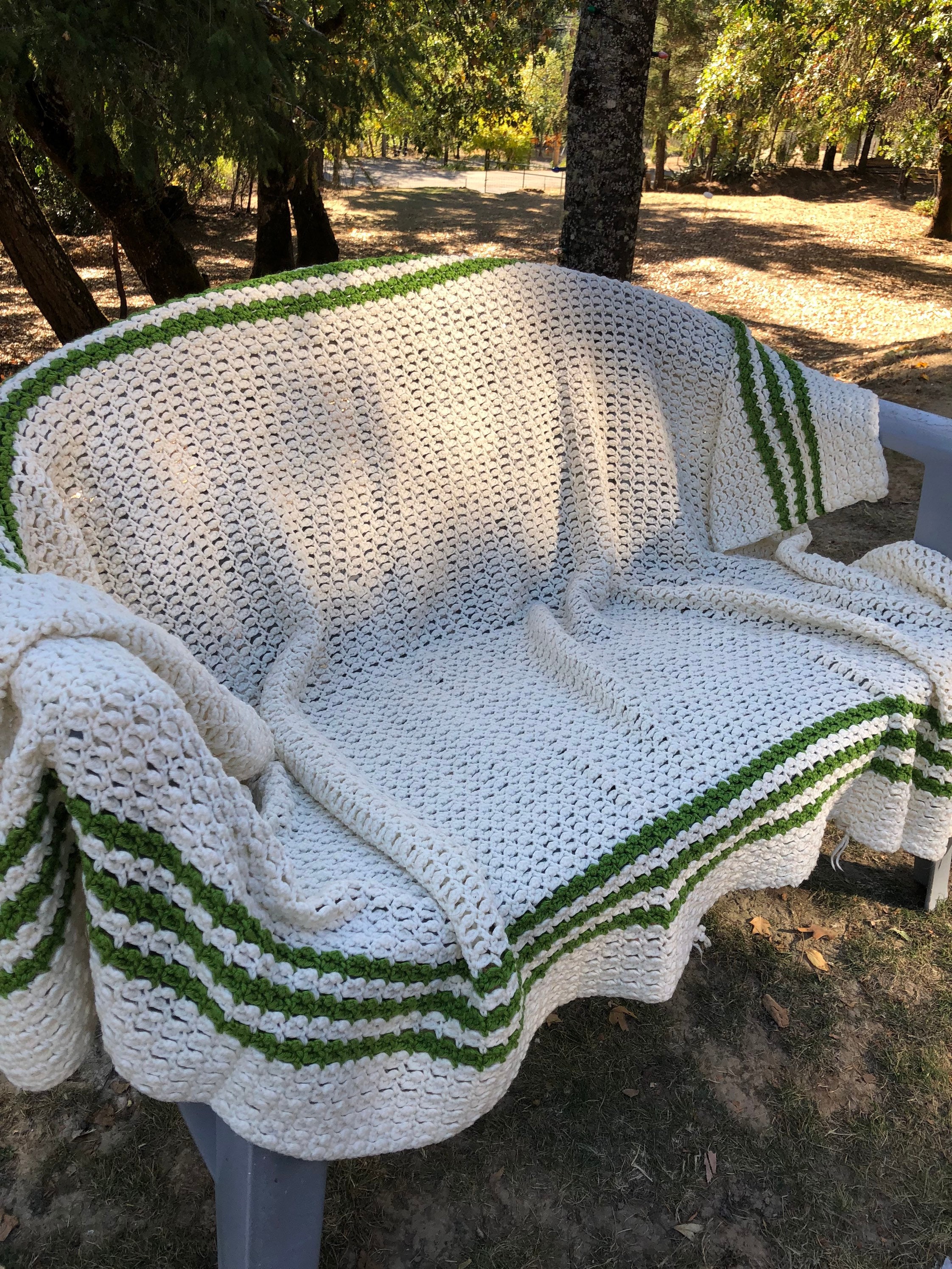 Afghans Couch throw Arm chair throw Vintage Minimalist crochet throw ...