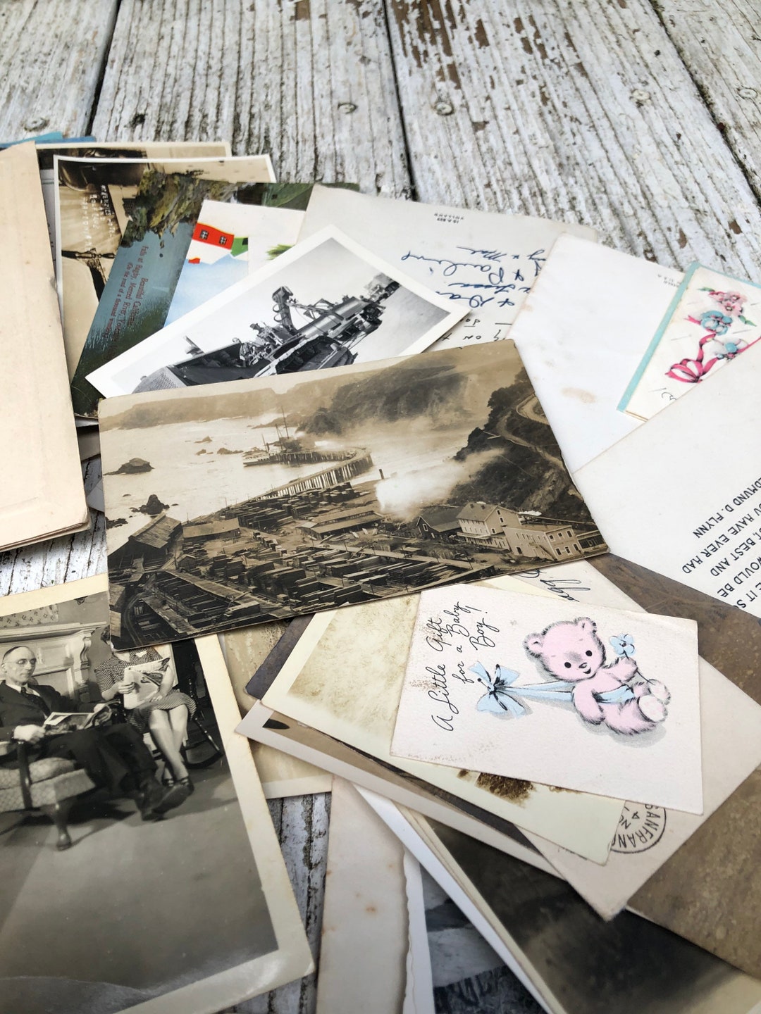 Vintage Ephemeral Stack. Photos, Cards, Notes Etc. Scrapbook. Framing ...