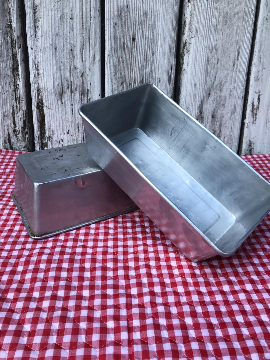 Battered Aluminum Bread Pans. Farmhouse Loaf Pans. My Home Kitchen - Etsy