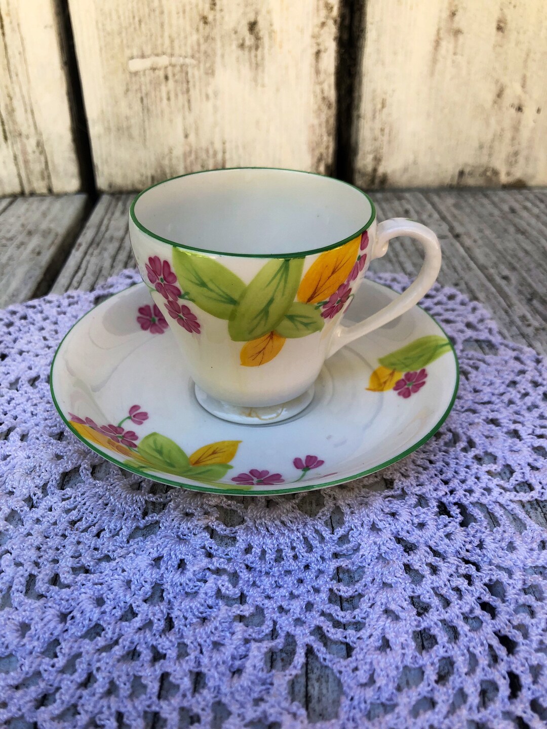 Tiny English Tea Cup. Pink Yellow and Green Mini Tea Cup.royal Grafton ...