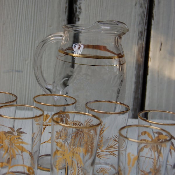 Gold Leaf Glasses - Etsy