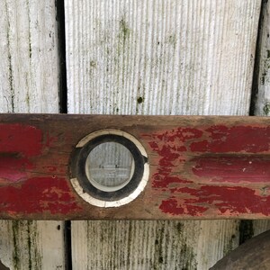 Antique Wood Level. Mayes Vintage Red Painted Level. Man Cave Decor ...