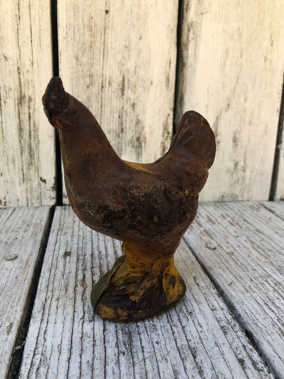 Rustic Cast Iron Chicken Bank. A C Williams Bank. Primitive Chicken ...