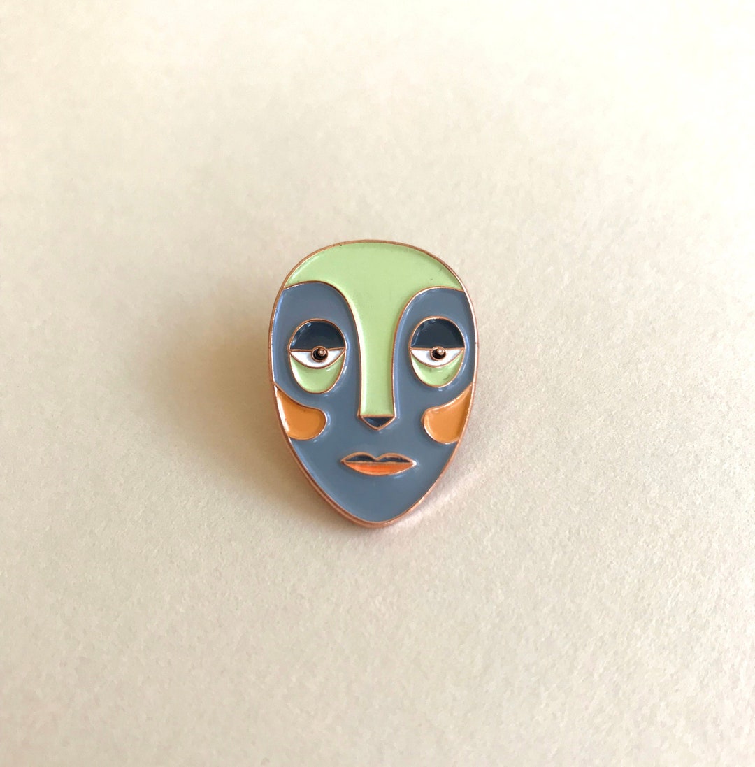 Face Enamel Pin - Etsy