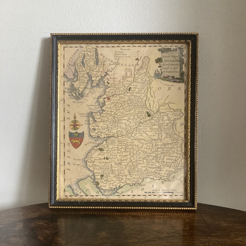 Framed Antique Map - Etsy