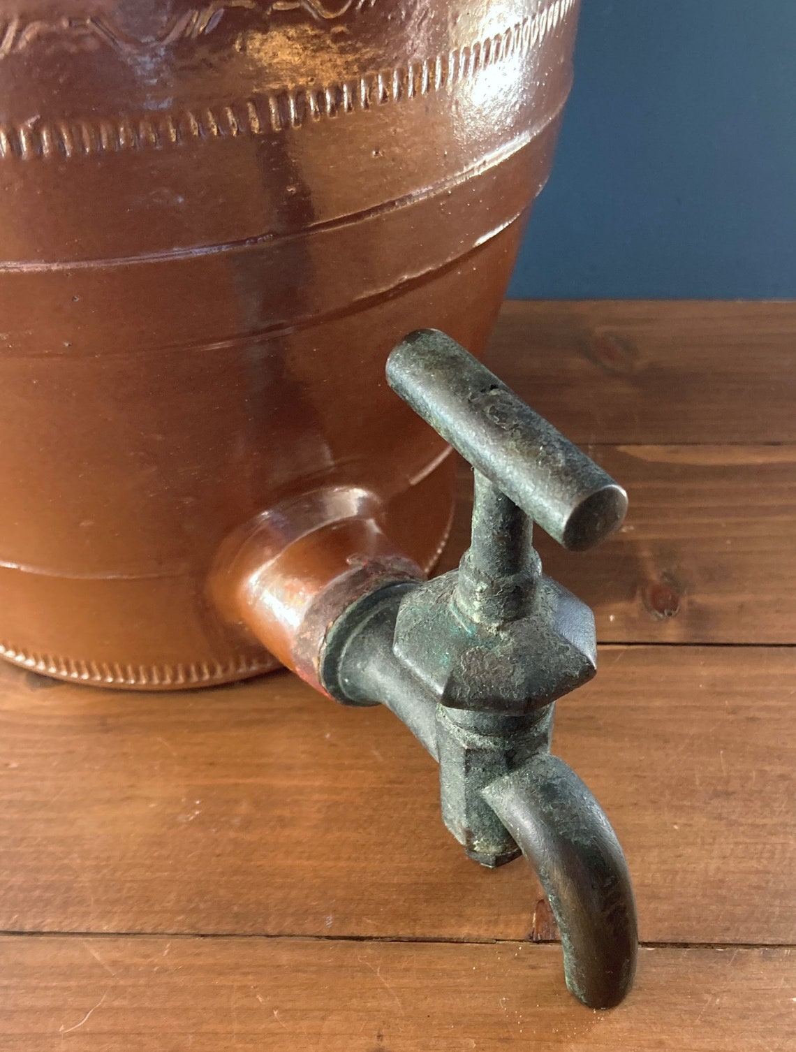 Antique Victorian 10 Pint Salt Glazed Barrel With Brass Tap. | Etsy UK