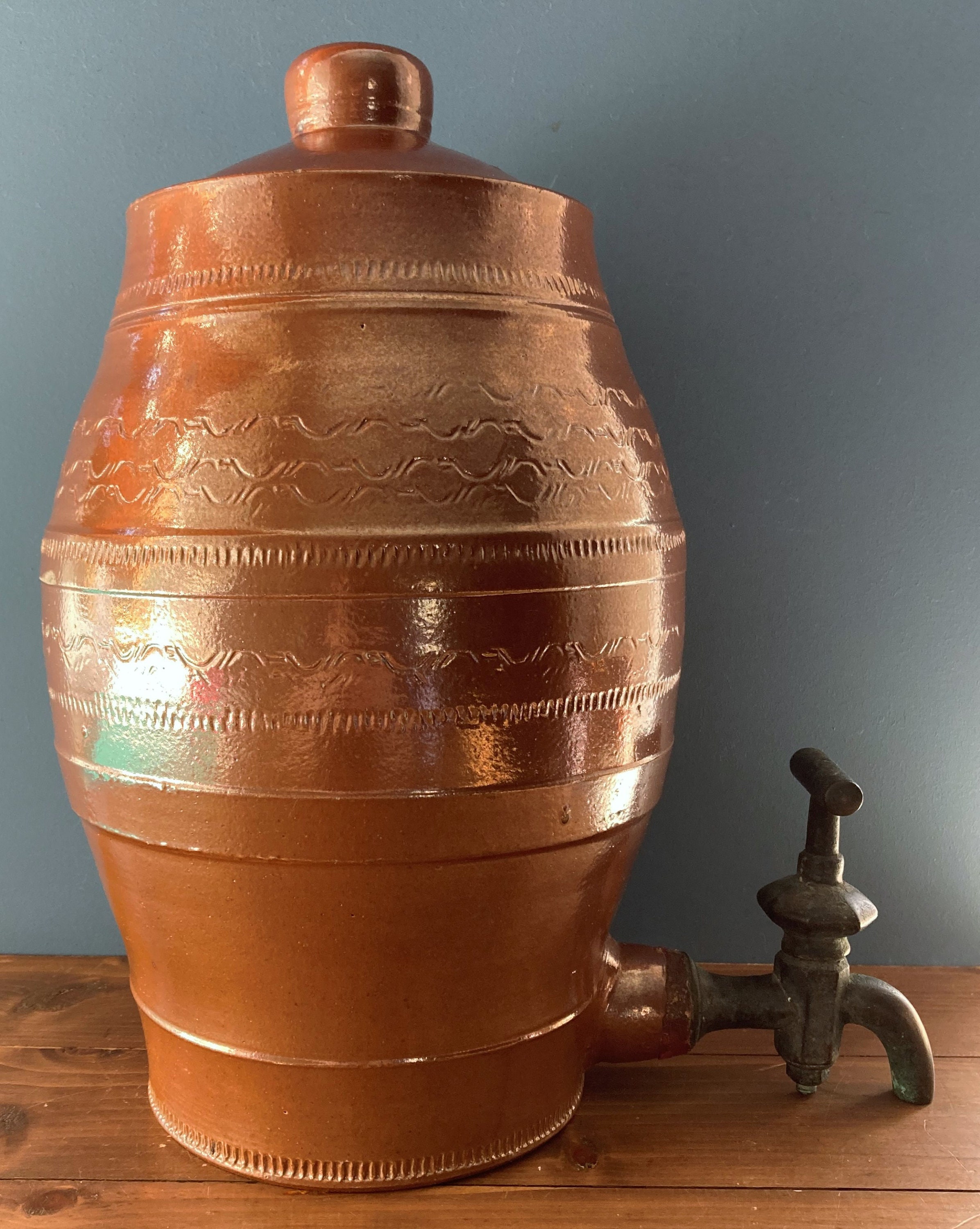 Antique Victorian 10 Pint Salt Glazed Barrel With Brass Tap. - Etsy UK