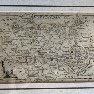 Antique Framed George III County Map of Leicestershire & Rutland by ...