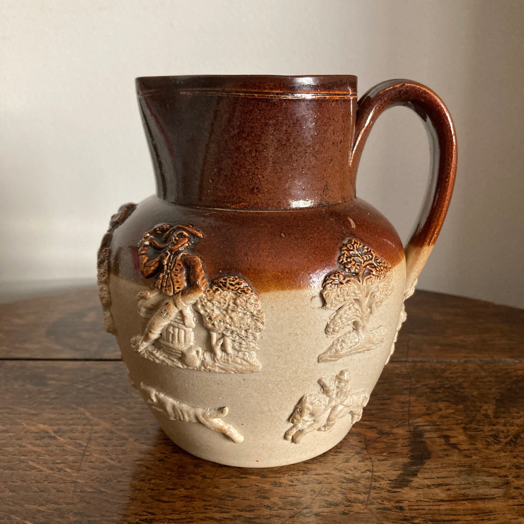 Antique Victorian Doulton 1 Pint Salt Glazed Stoneware Ale Jug. C. Mid ...