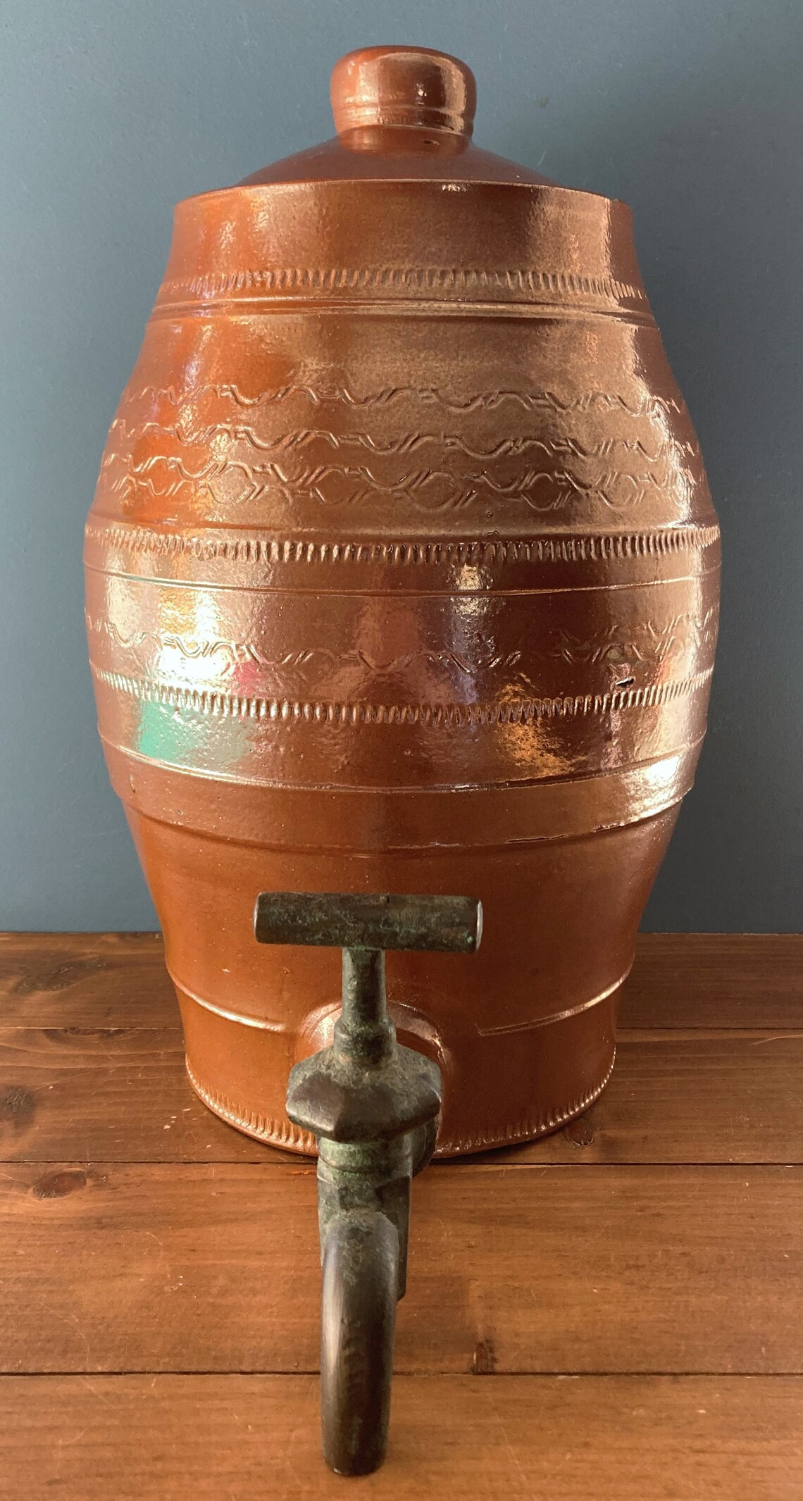 Antique Victorian 10 Pint Salt Glazed Barrel With Brass Tap. | Etsy UK