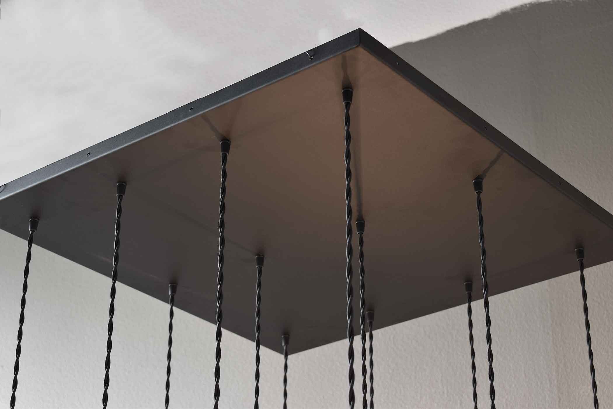 The Cascade Square - Ceiling Mounted Hanging Glass Cylinder Chandelier ...