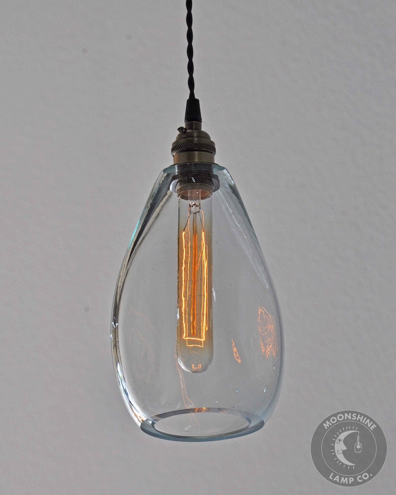 Blown Glass Orb Hanging Pendant Light - Etsy