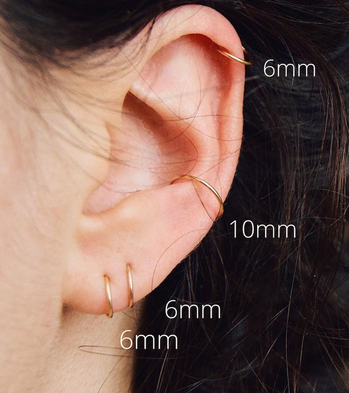 Tiny Hoop Earrings PAIR Small Hoop Earrings Gold Hoop | Etsy