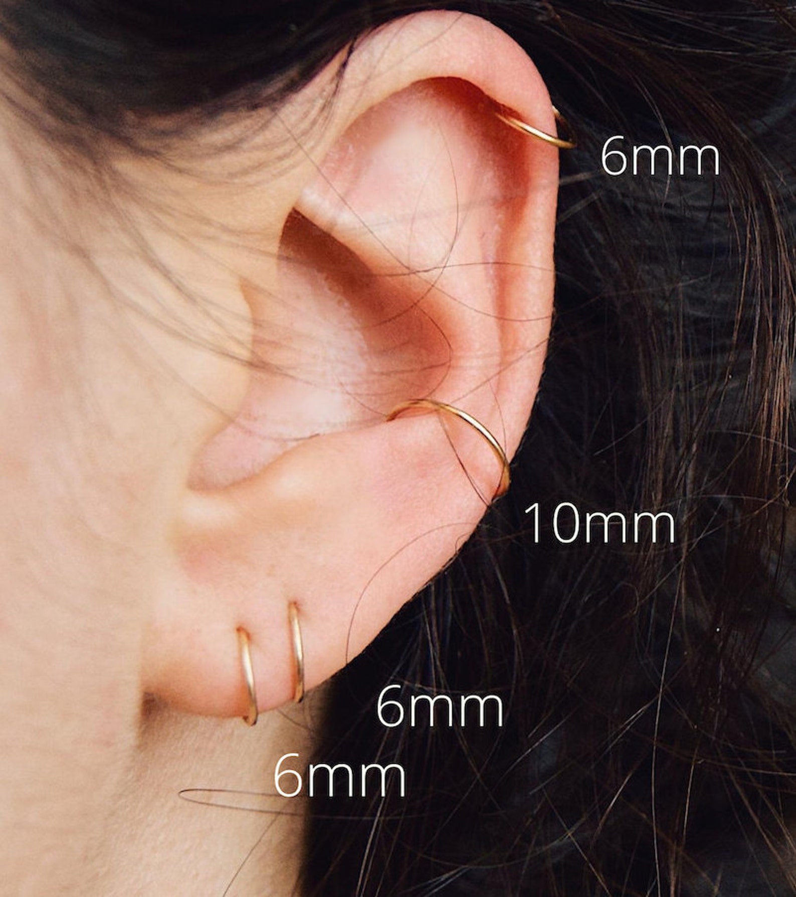 Tiny Hoop Earrings PAIR Small Hoop Earrings Gold Hoop | Etsy