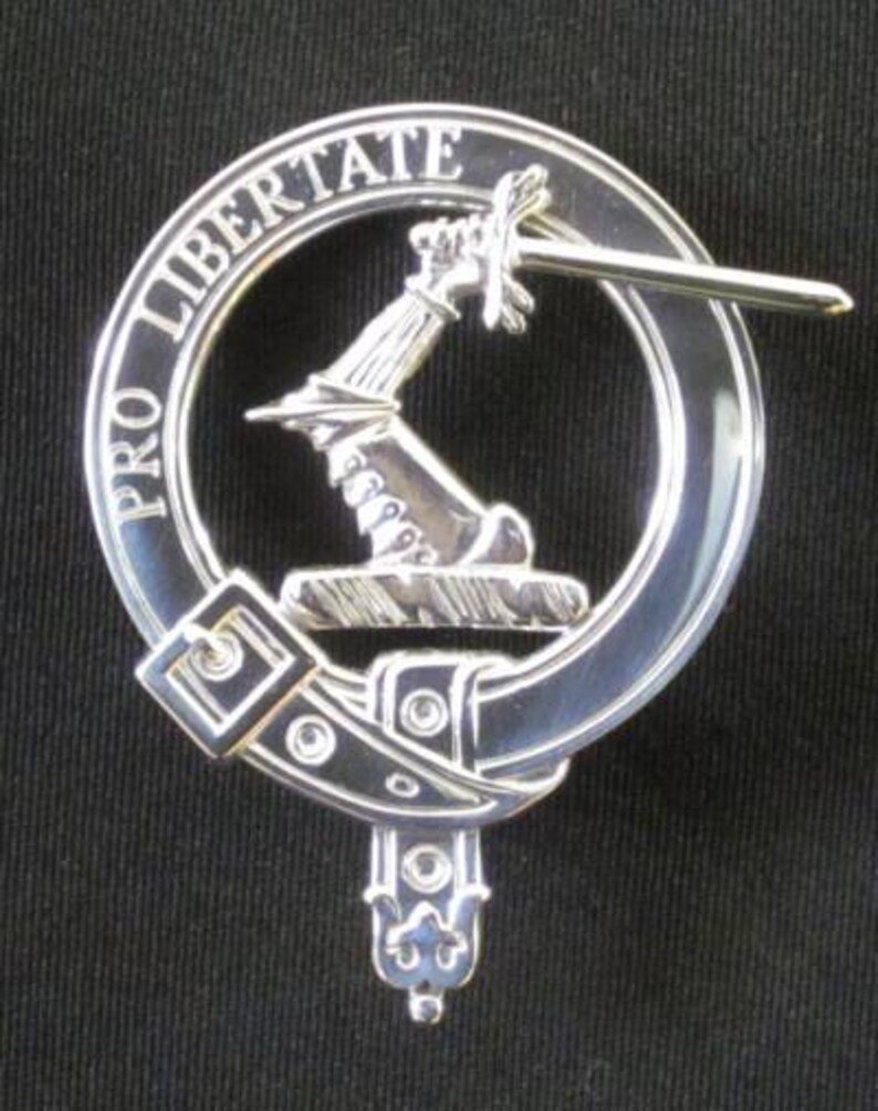 Wallace Scottish Clan Crest Badge in Solid Sterling Silver or - Etsy