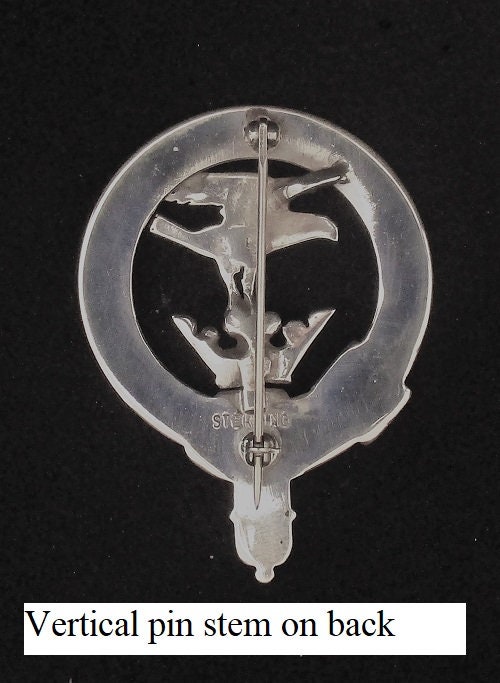 Murray Scottish Clan Crest Badge in Solid Sterling Silver or 14K Yellow ...