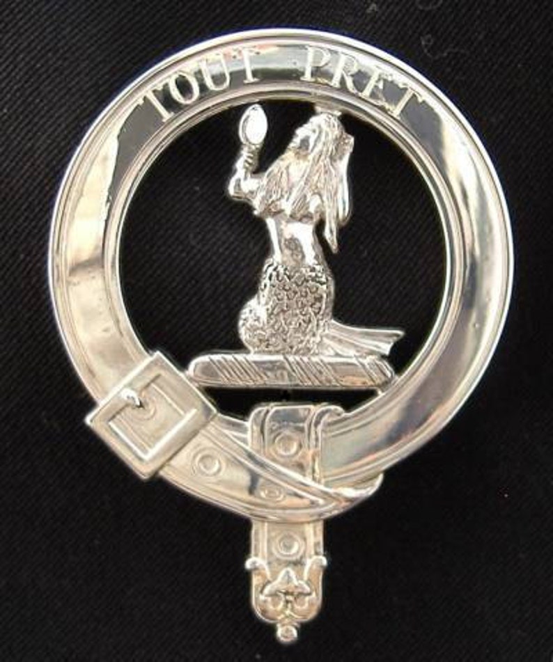 Murray Scottish Clan Crest Badge in Solid Sterling Silver or 14K Yellow ...