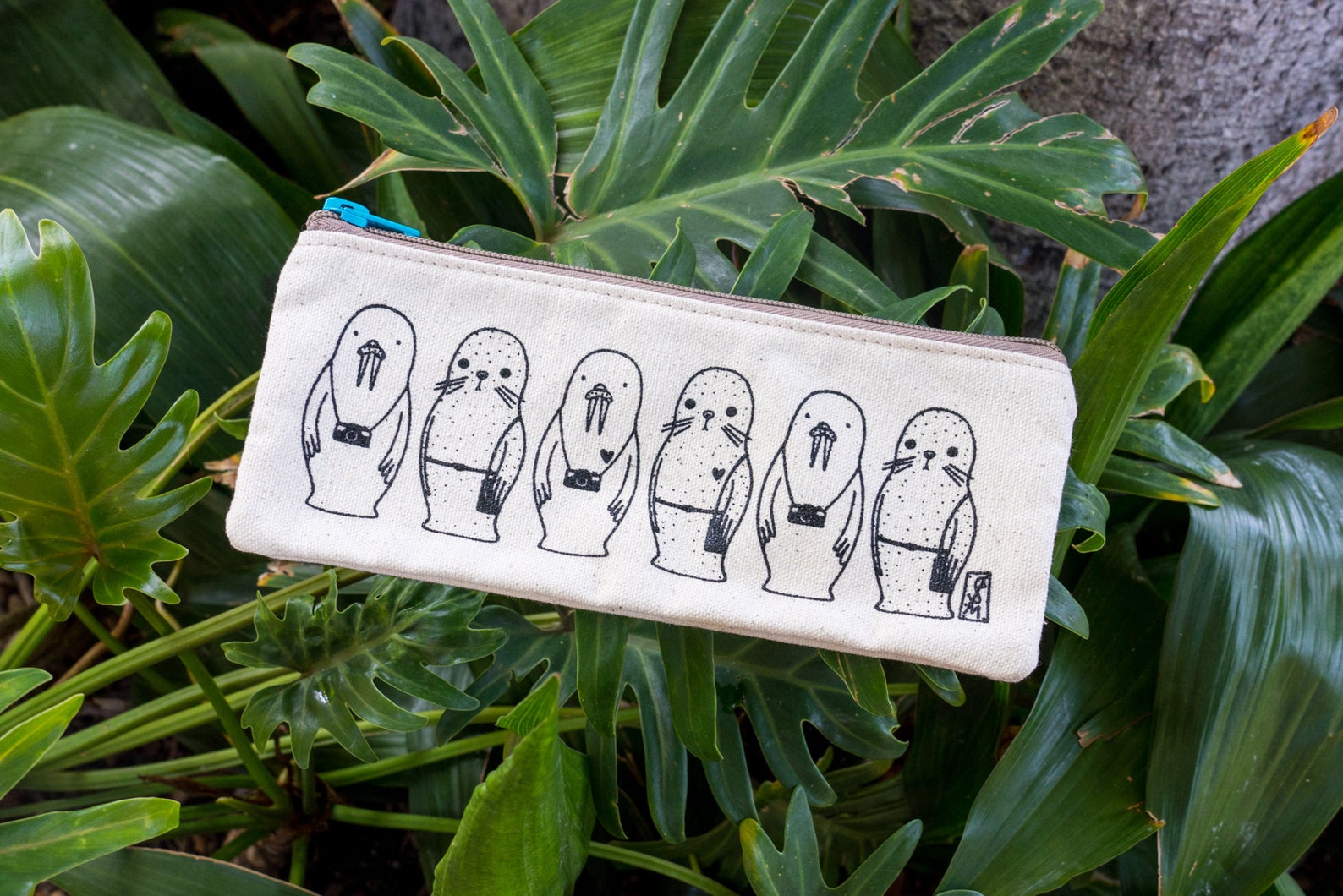 Walrus Seal Pencil Case / Cute Make-up Bag / Cute Handmade Pouch ...