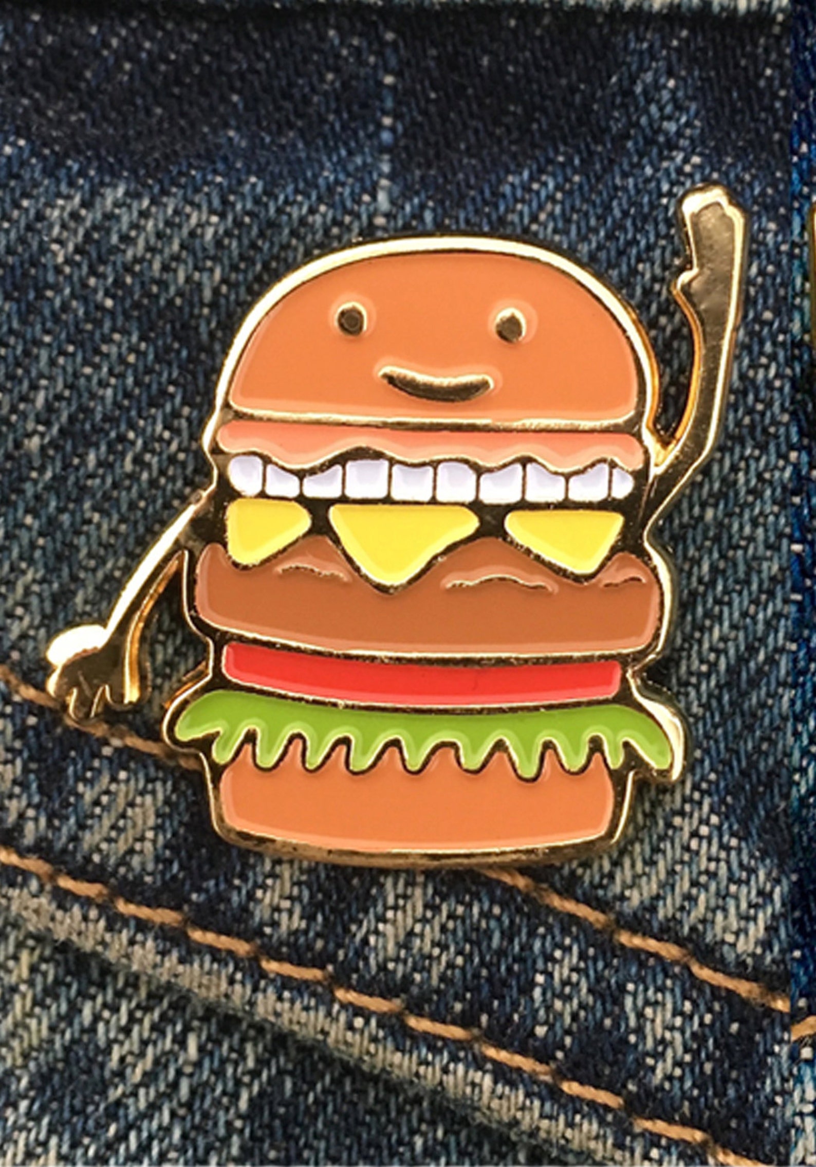 Burger Pin CB cheese Burger on a Cool Enamel Pin for All | Etsy