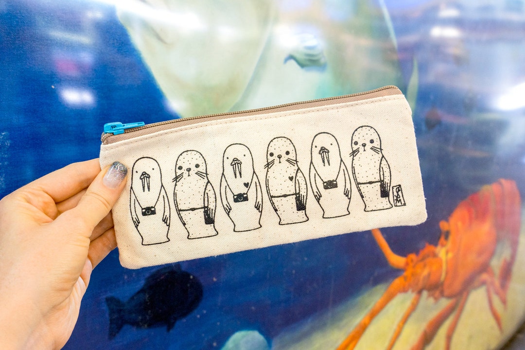 Walrus Seal Pencil Case / Cute Make-up Bag / Cute Handmade Pouch ...