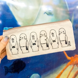 Walrus Seal Pencil Case / Cute Make-up Bag / Cute Handmade Pouch ...