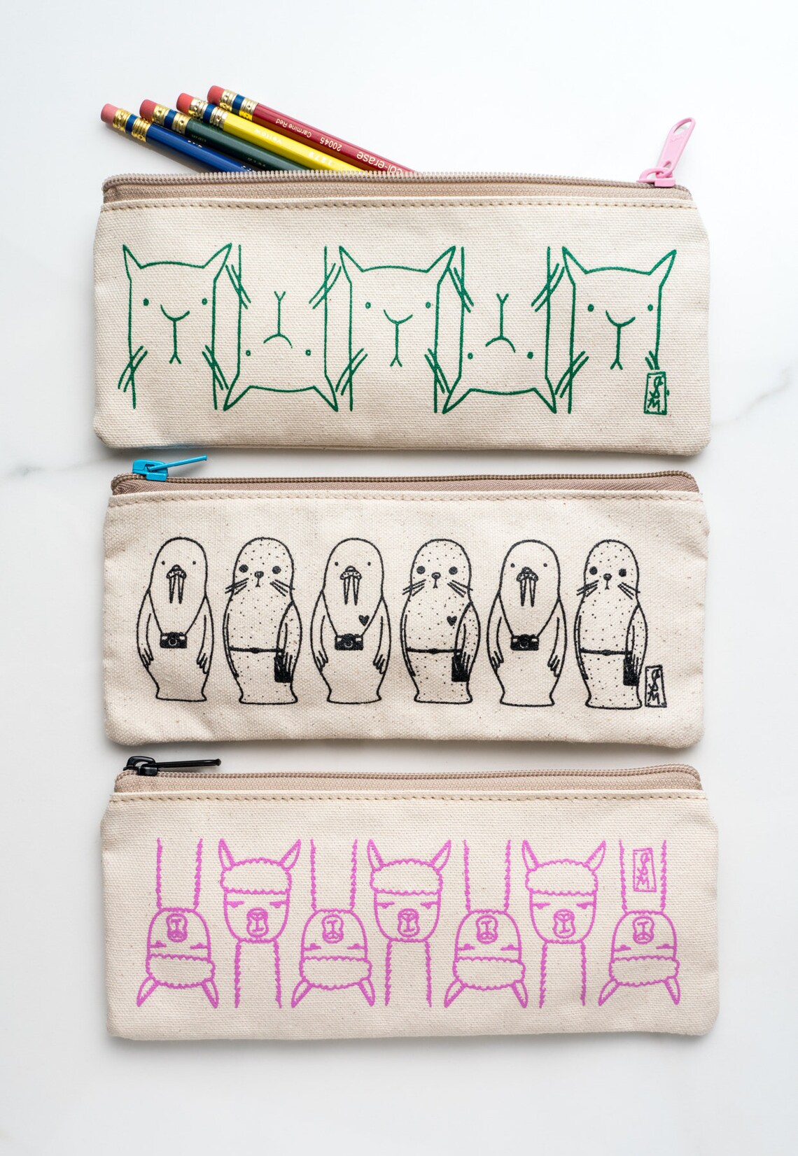 Walrus Seal Pencil Case / Cute Make-up Bag / Cute Handmade Pouch ...