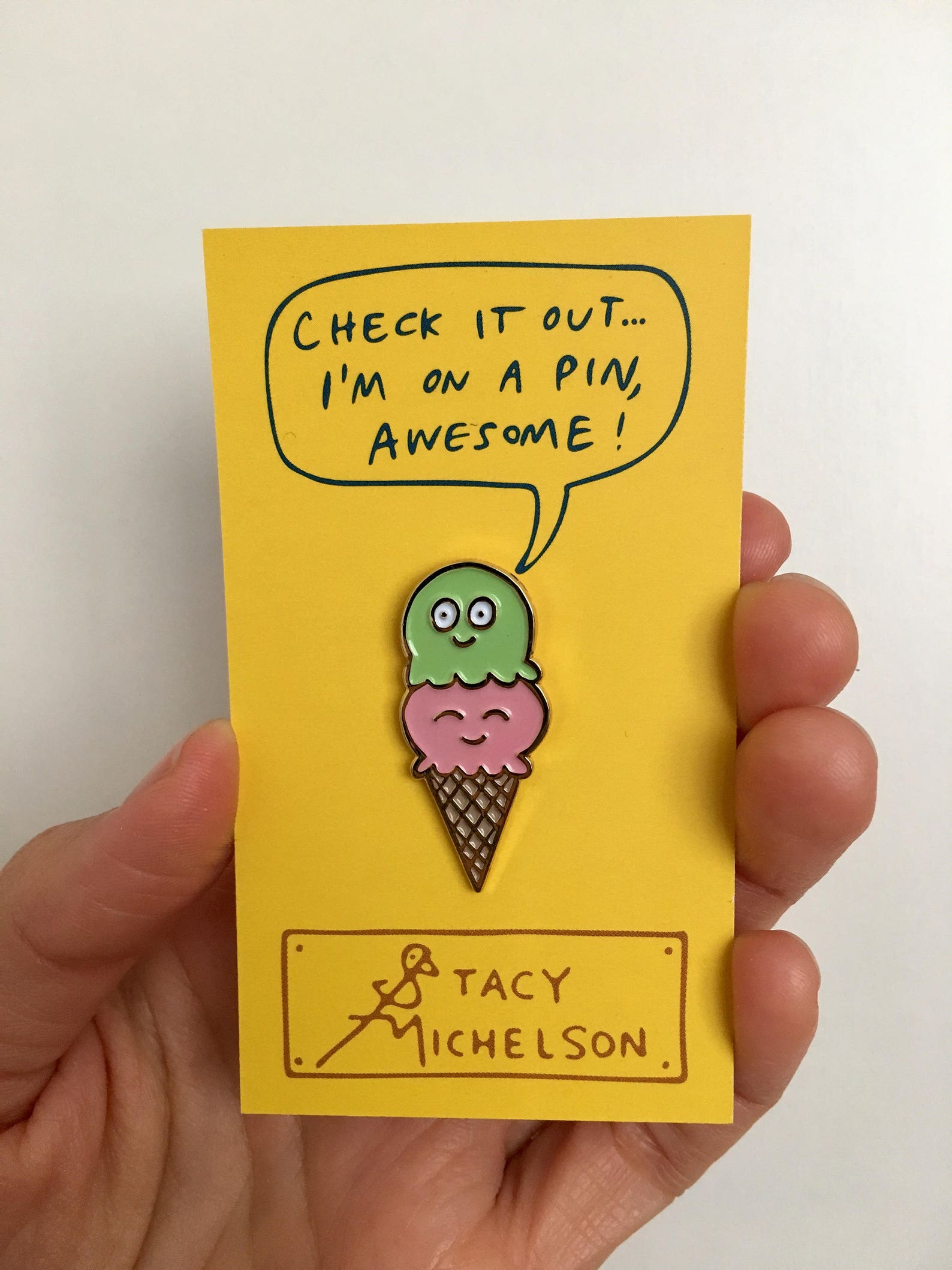 Ice Cream Pin/ Ice Cream Enamel Pin/ Double Scoop Ice Cream/ - Etsy