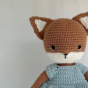 Sweet Cuddly Knitted Fox Plush Doll. Unique Gift for Kids, Toddlers or ...