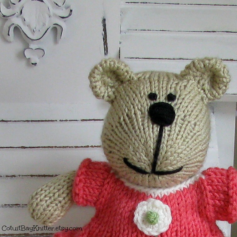 Knitted toy hand knit bear stuffed animal. Perfect baby | Etsy