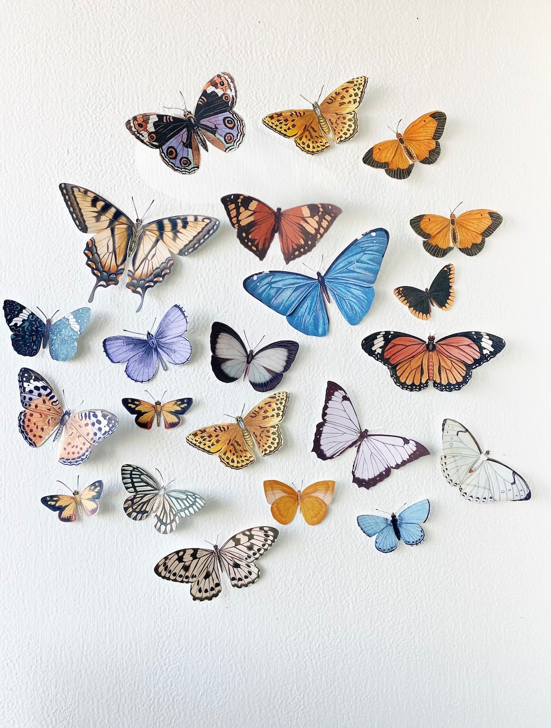 Vintage Illustrated Butterfly Decor: 3D Paper Butterflies, Set of 25 - Etsy