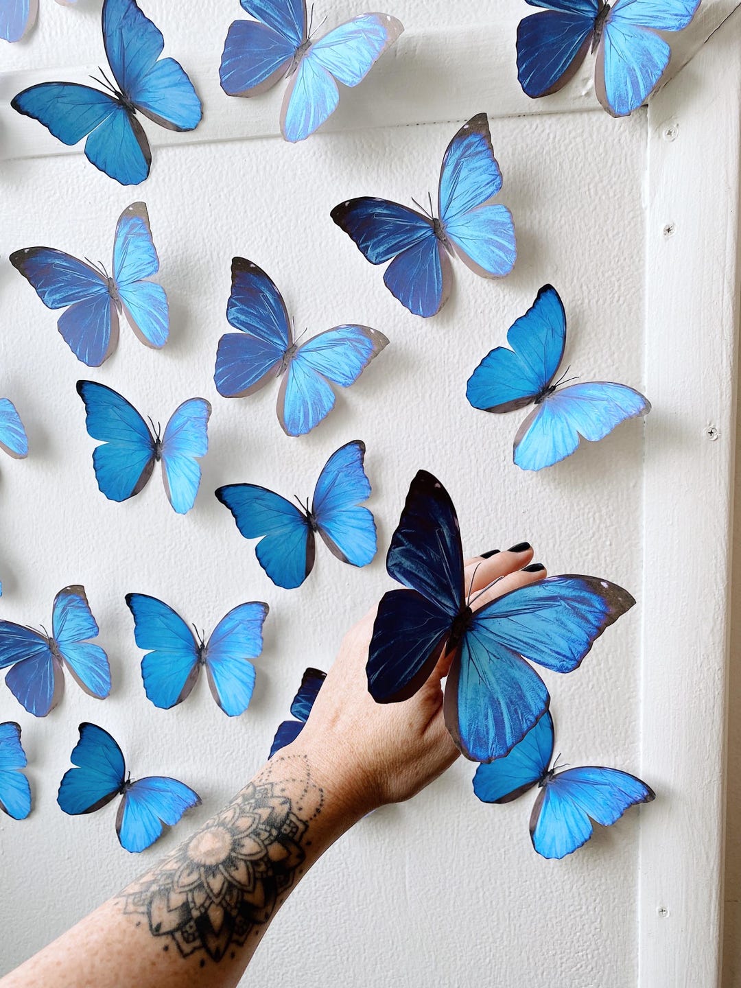 Blue Paper Butterfly Decor - Etsy