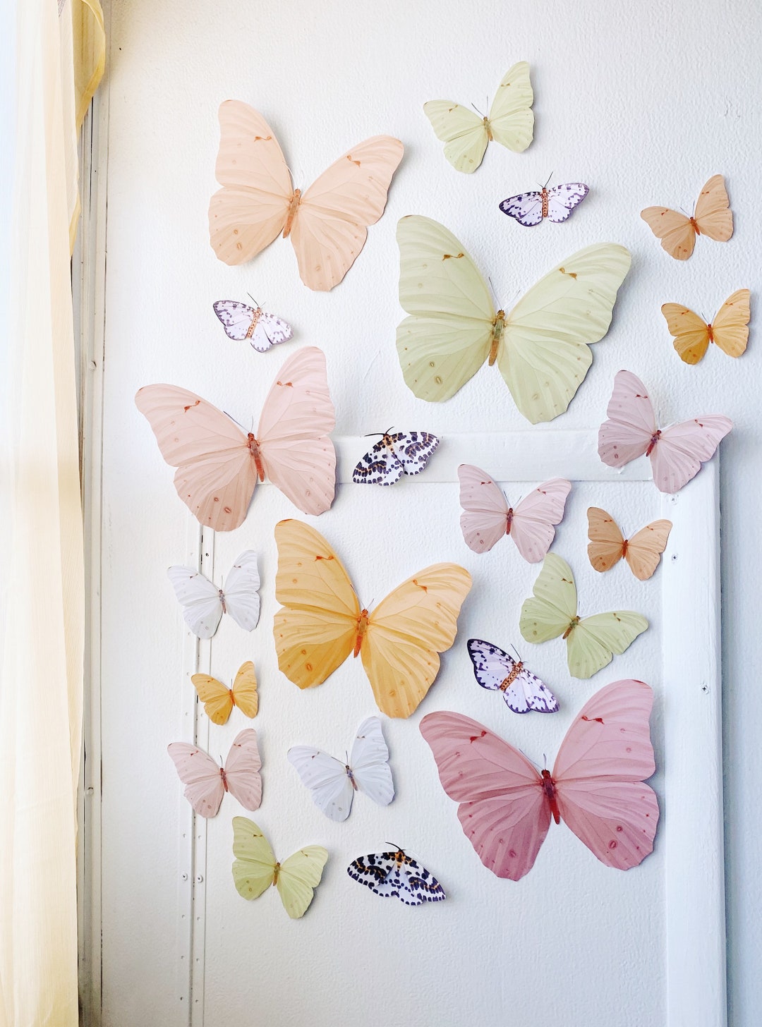 Vibrant Honey Paper Butterfly Decorations for Party, Room, Nursery ...