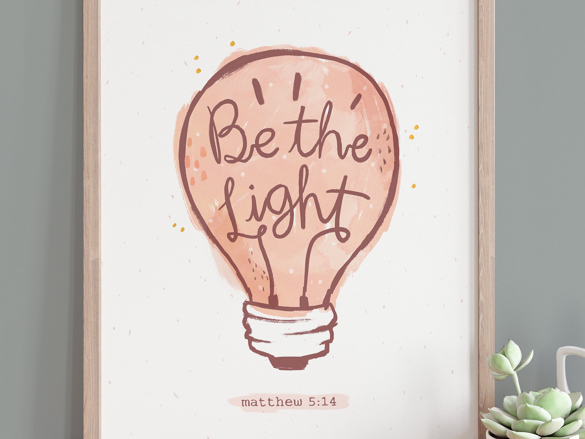 Be the Light Bible Verse Wall Art Print Matthew 5:14 - Etsy