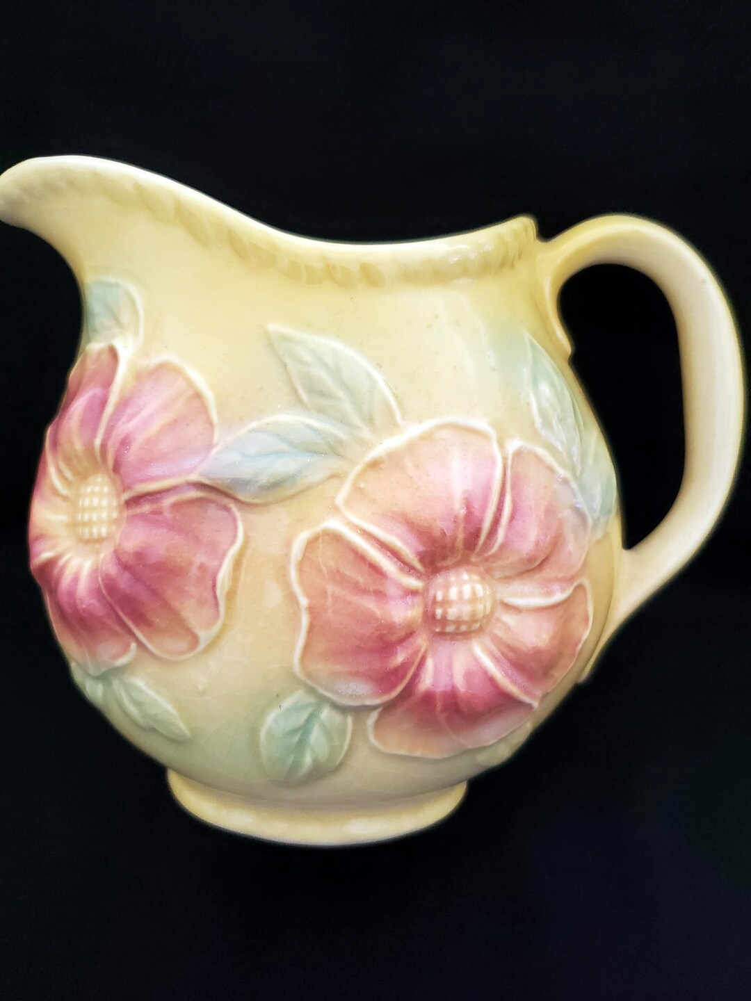 Vintage HULL Pottery Yellow Floral Pitcher - Sunglow Pattern - Circa ...