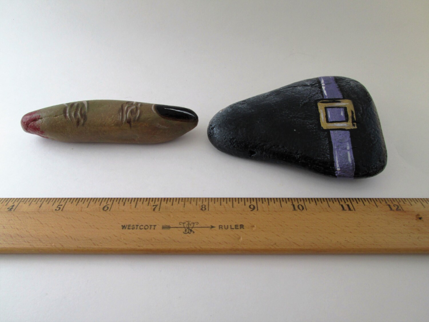 Witch Hat and Witch Finger Stones Set of Two Halloween Home - Etsy