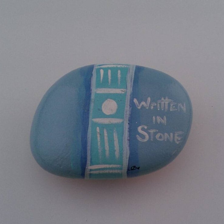 Garden Stone Hand Painted Rock Written in Stone Sunshine Quote 3D Book ...