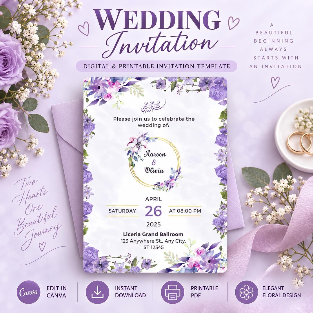 Wedding Invitation Templates, Floral, Boho, Modern Styles (digital ...