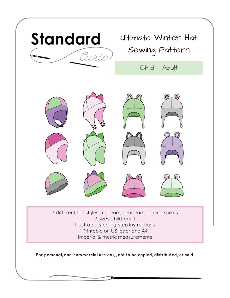 Ultimate Winter Hat PDF Sewing Pattern - Child - Adult - Etsy