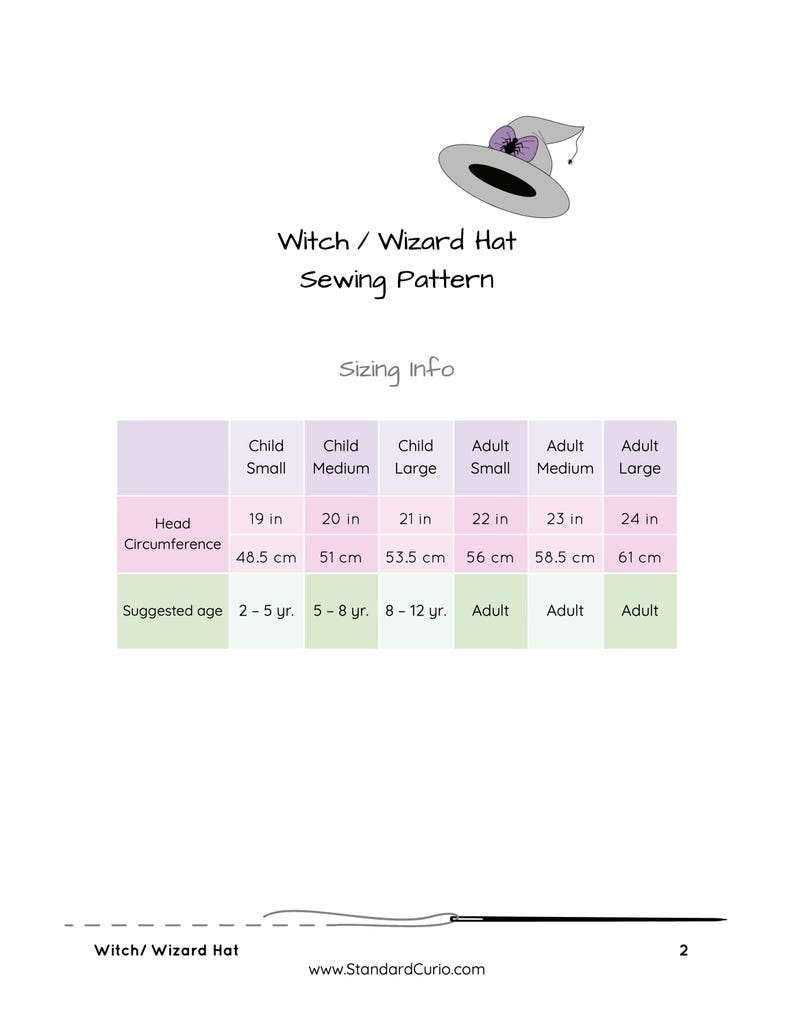 PDF Witch/ Wizard Hat Sewing Pattern - 6 Sizes, Toddler - Adult - Etsy