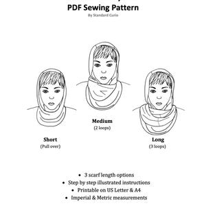 PDF Hooded Infinity Scarf Sewing Pattern - Etsy