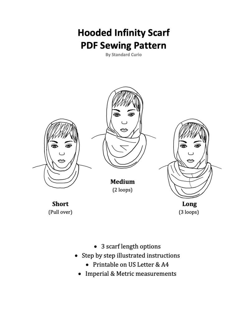 PDF Hooded Infinity Scarf Sewing Pattern - Etsy