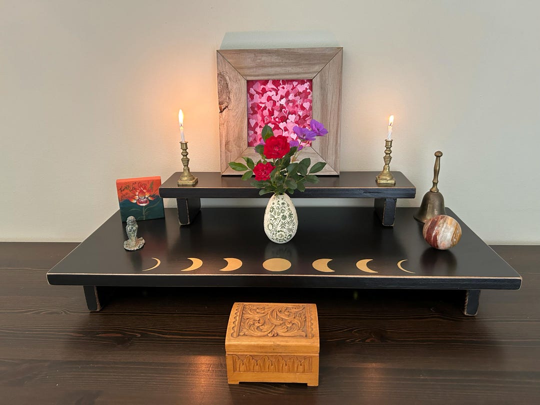 Spiritual Altar Table Hand Made Altar Table for Meditation Moon Altar ...