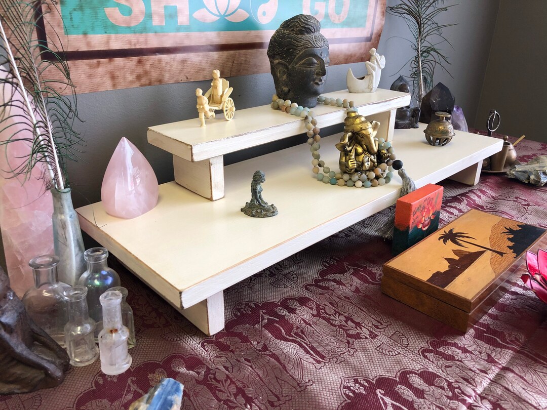 Handmade Meditation Altar Table, Reclaimed Wood Spiritual Shrine - Etsy