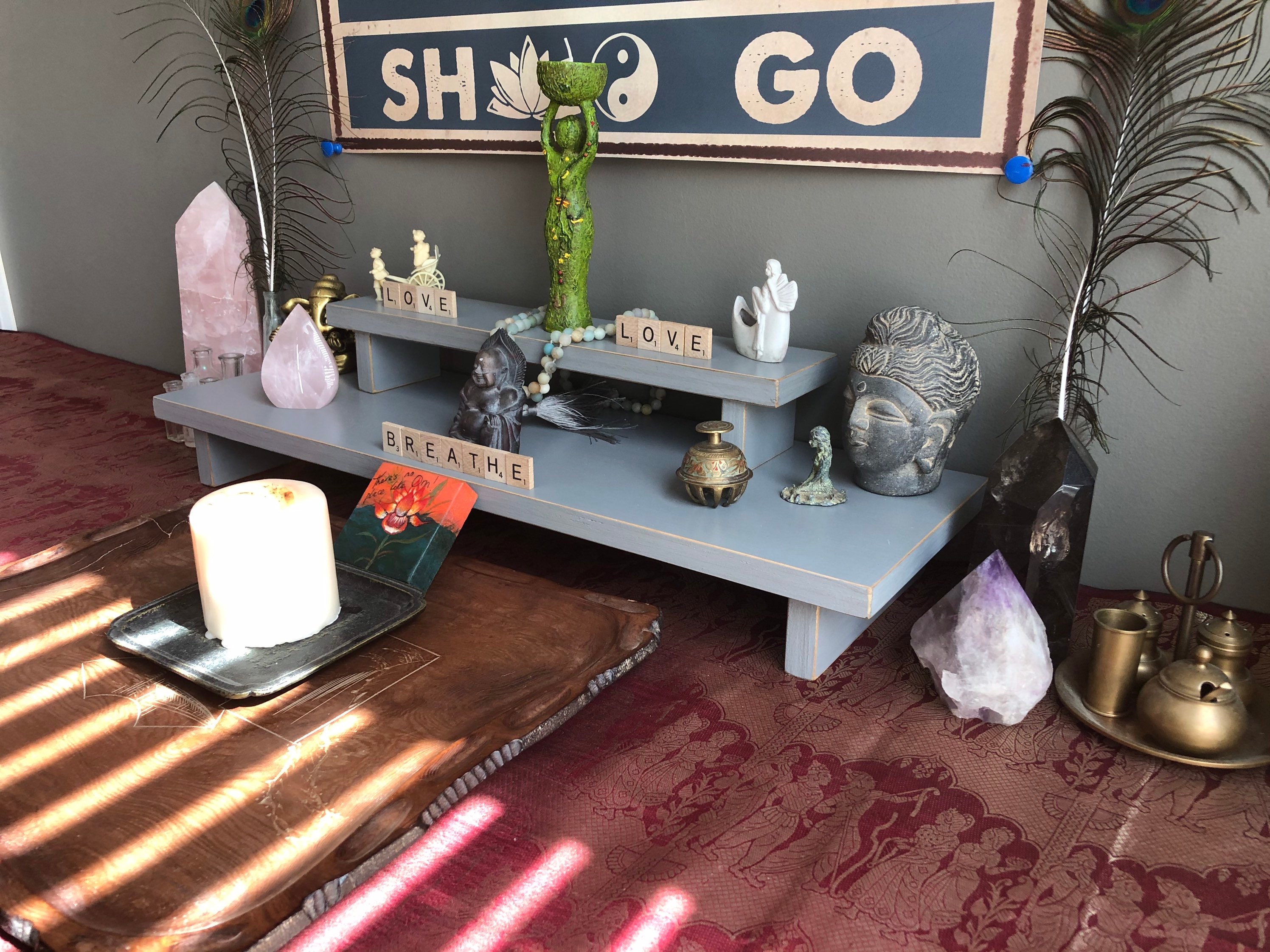 Spiritual Altar Table Hand Made Altar Table for Meditation Altar Shrine ...