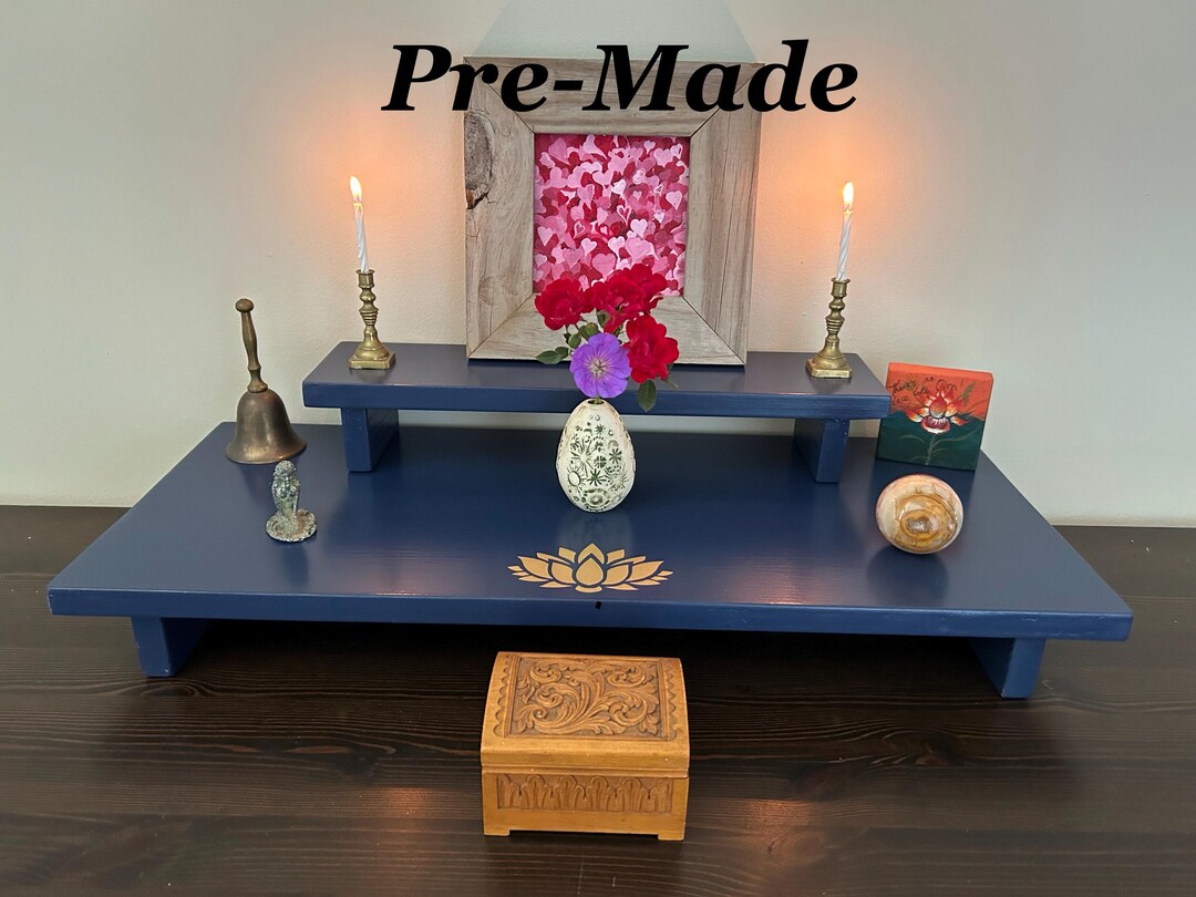 Golden Sun Altar 2 Tiered 24” X 10” Base 16” X 4” Top Spiritual Altar ...