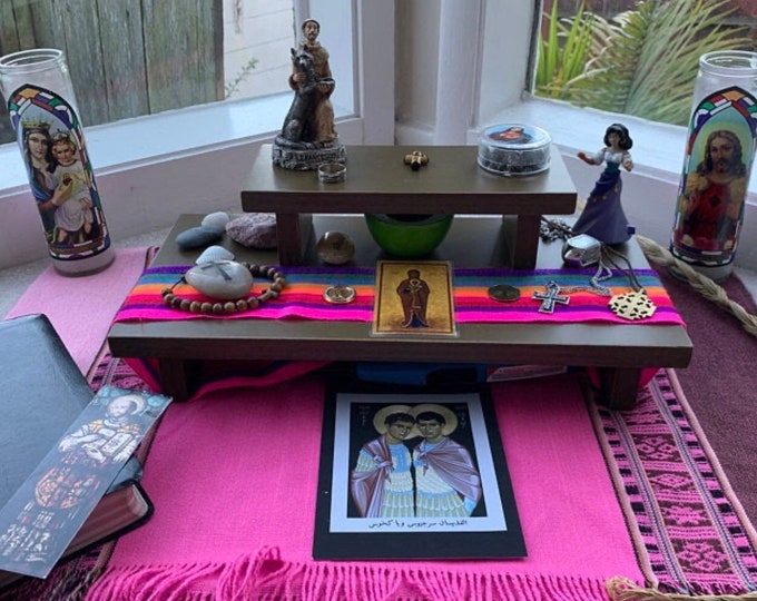 Altar - 2 Tiered SMALL (16” X 8” Base 10” X 4” Top) Spiritual Altar ...