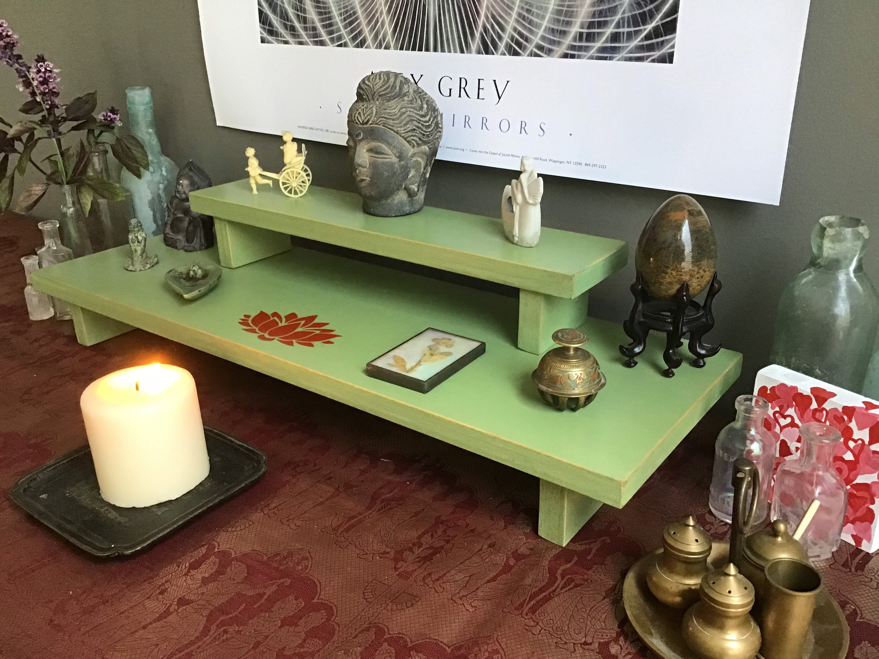 Hand Made Altar Table Spiritual Altar Table for Meditation Altar Shrine ...